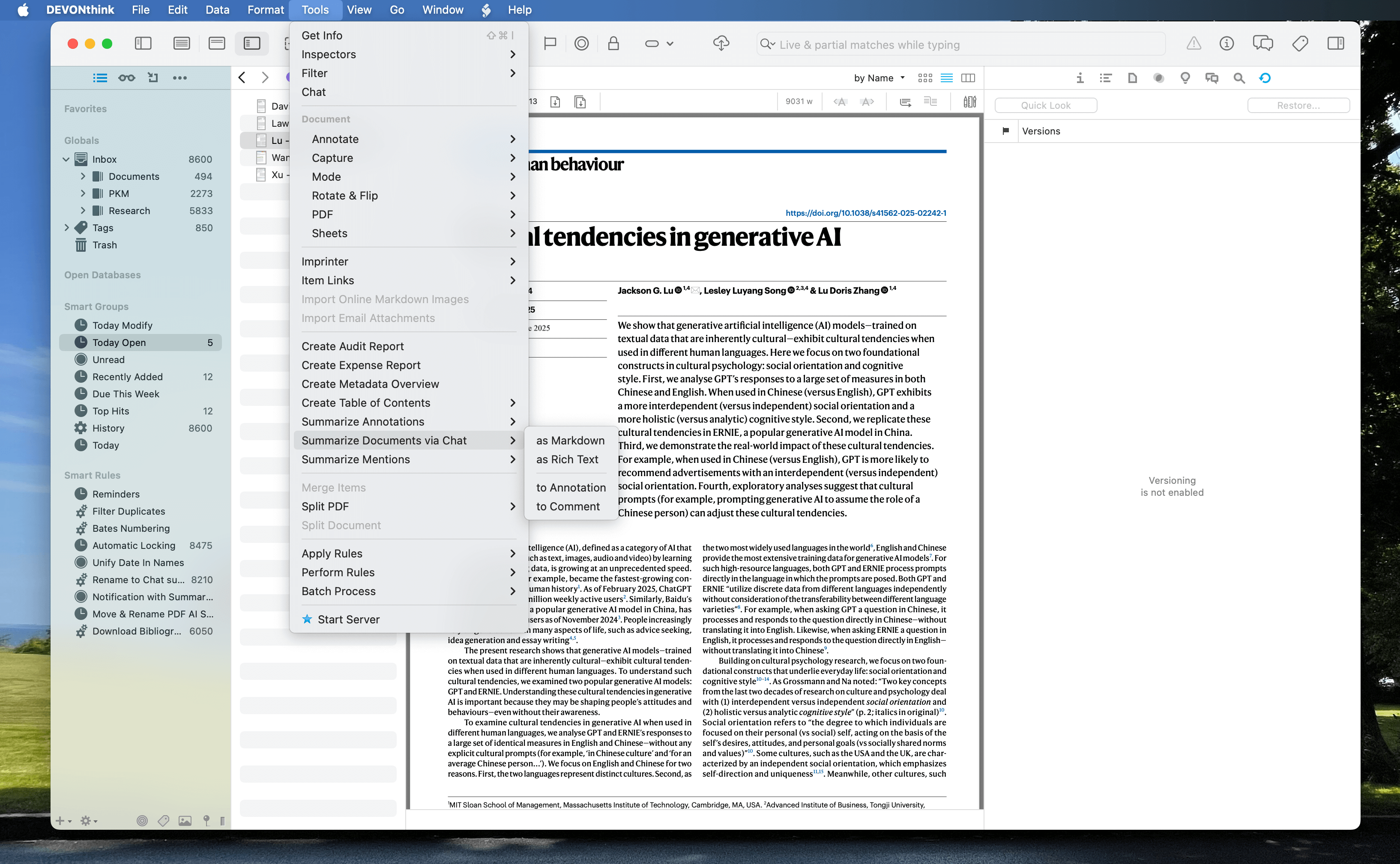 DEVONthink 4.0 评测：AI 加持的全新文件管理体验 | TomBen’s Blog