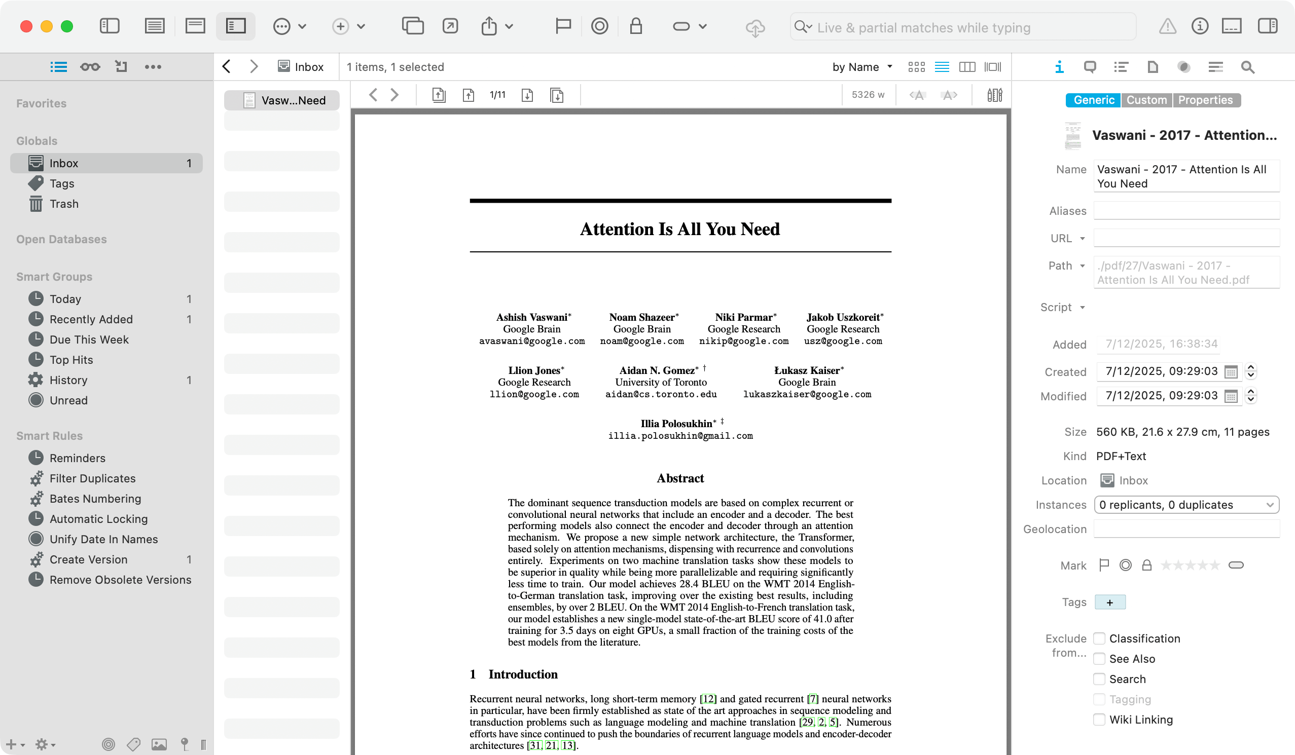 DEVONthink 4.0 评测：AI 加持的全新文件管理体验 | TomBen’s Blog